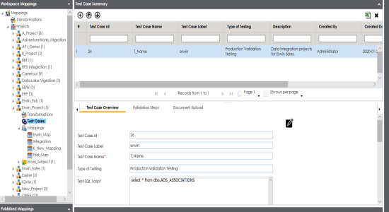 Managing Test Cases