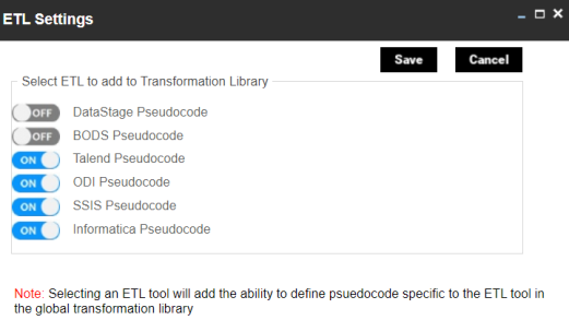 Configuring Transformation Library