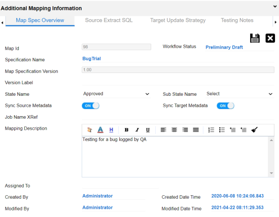 Updating Map Spec Overview