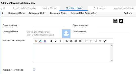 Adding Mapping Specification Documents