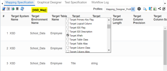 Specifying XPath in Mapping Specifications