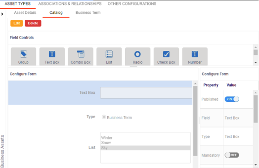 Configuring Catalog Form
