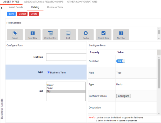 Configuring Catalog Form