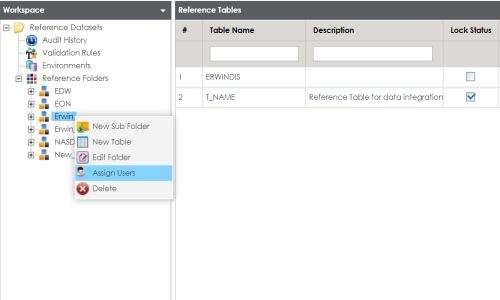 Assigning Users to Reference Folders