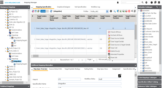 Updating Mapping Specifications Manually