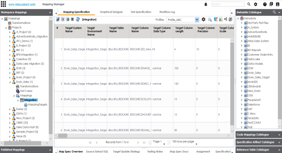 Updating Mapping Specifications Manually