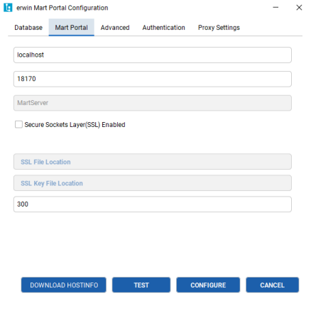 Configure the Mart Portal
