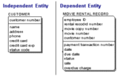 Types of Entities/Tables